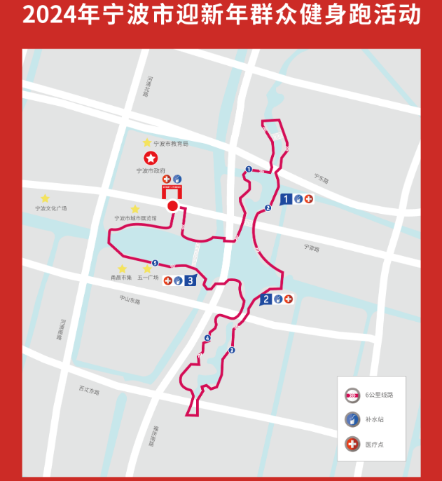 在奔跑中迎接新年第一天 2024年宁波市迎新年群众健身跑活动鸣笛起跑